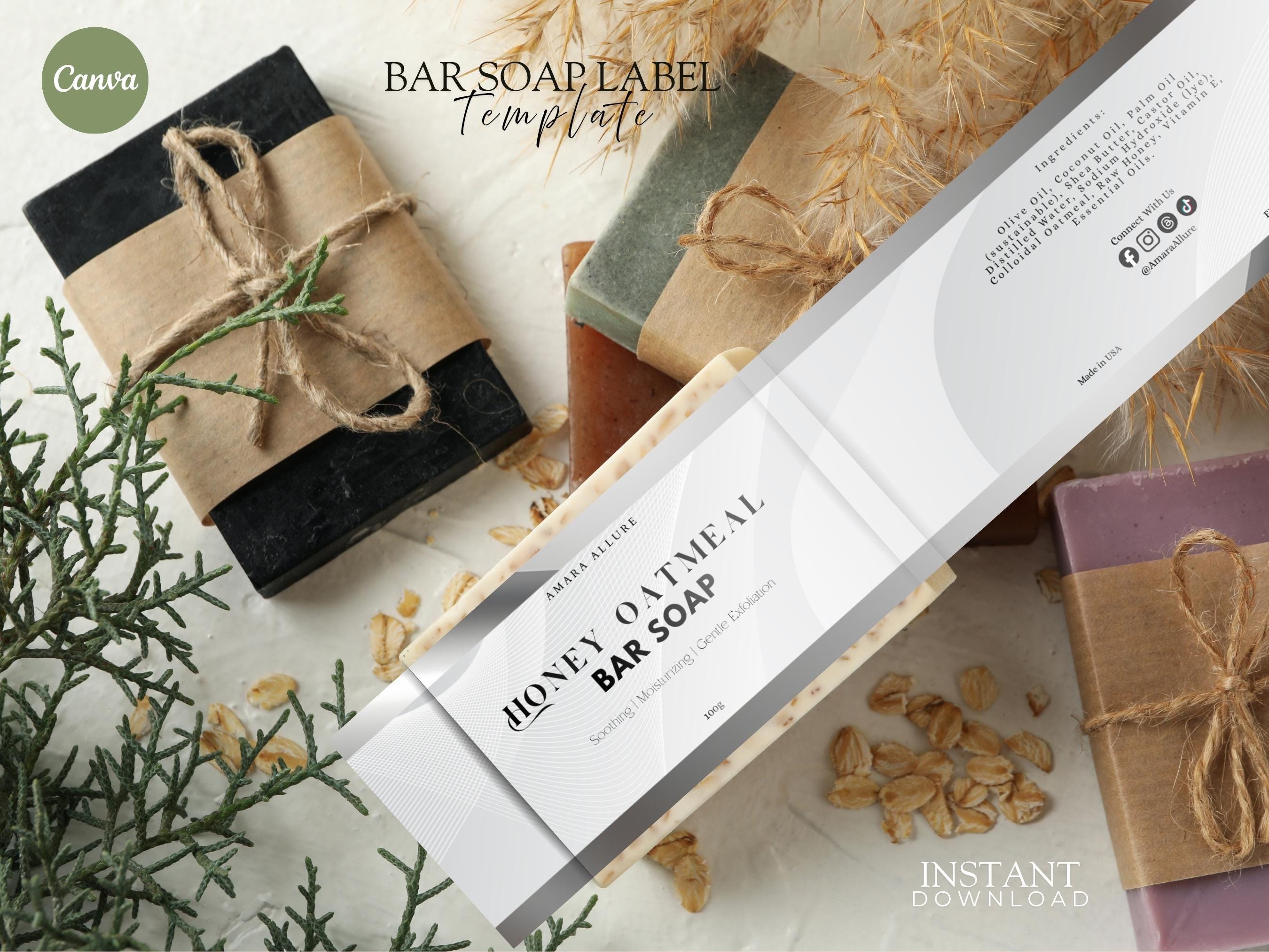 Printable Bar Soap Wrap-around Label Template | DIY Soap Packaging ...