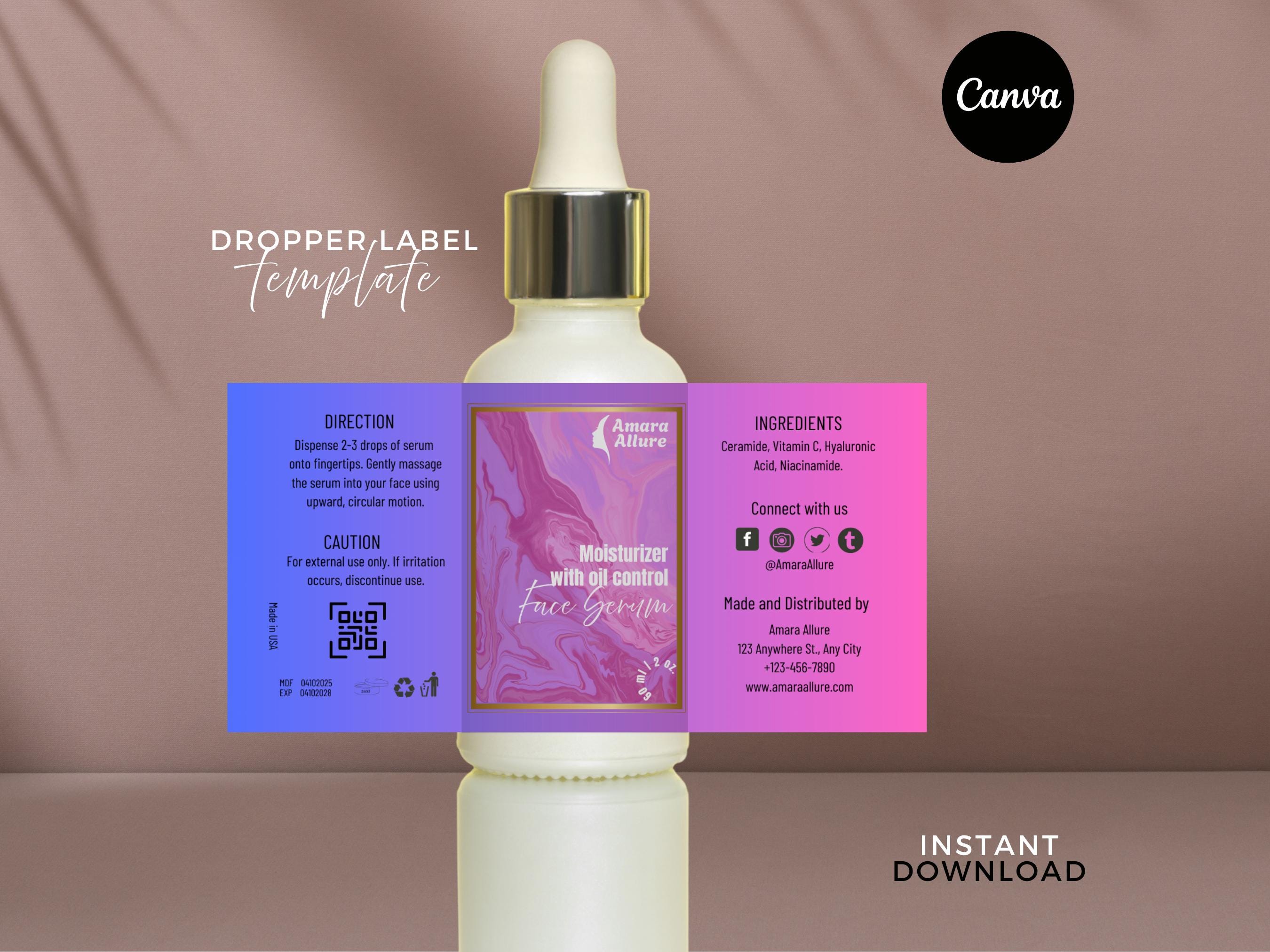 Linear Gradient Canva Label Templates Editable Product Labels Template ...