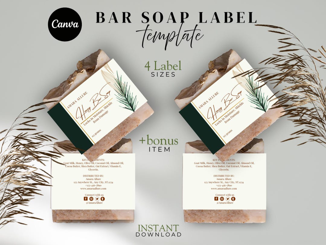 Aesthetic Bar Soap Label Template DIY Soap Packaging Canva Template ...