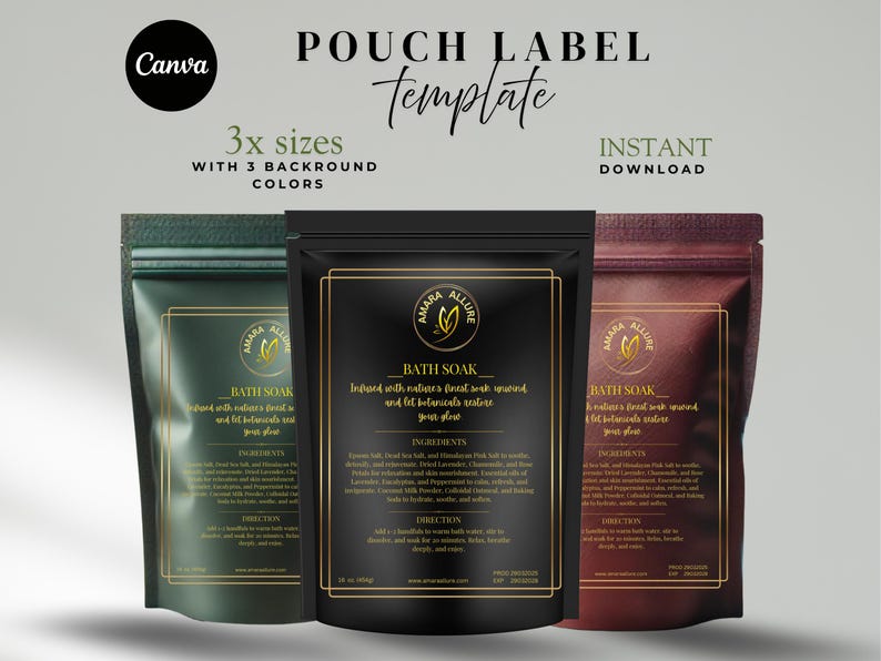 Editable Pouch Label Template Packaging Design Editable Body Product ...