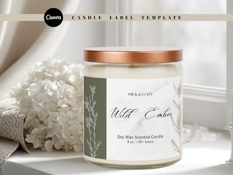 Candle Label Template | Editable Candle Jar Sticker Design | Modern ...