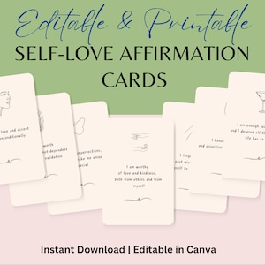 Self-love Affirmation Cards Affirmation Cards Self-esteem Self-care ...