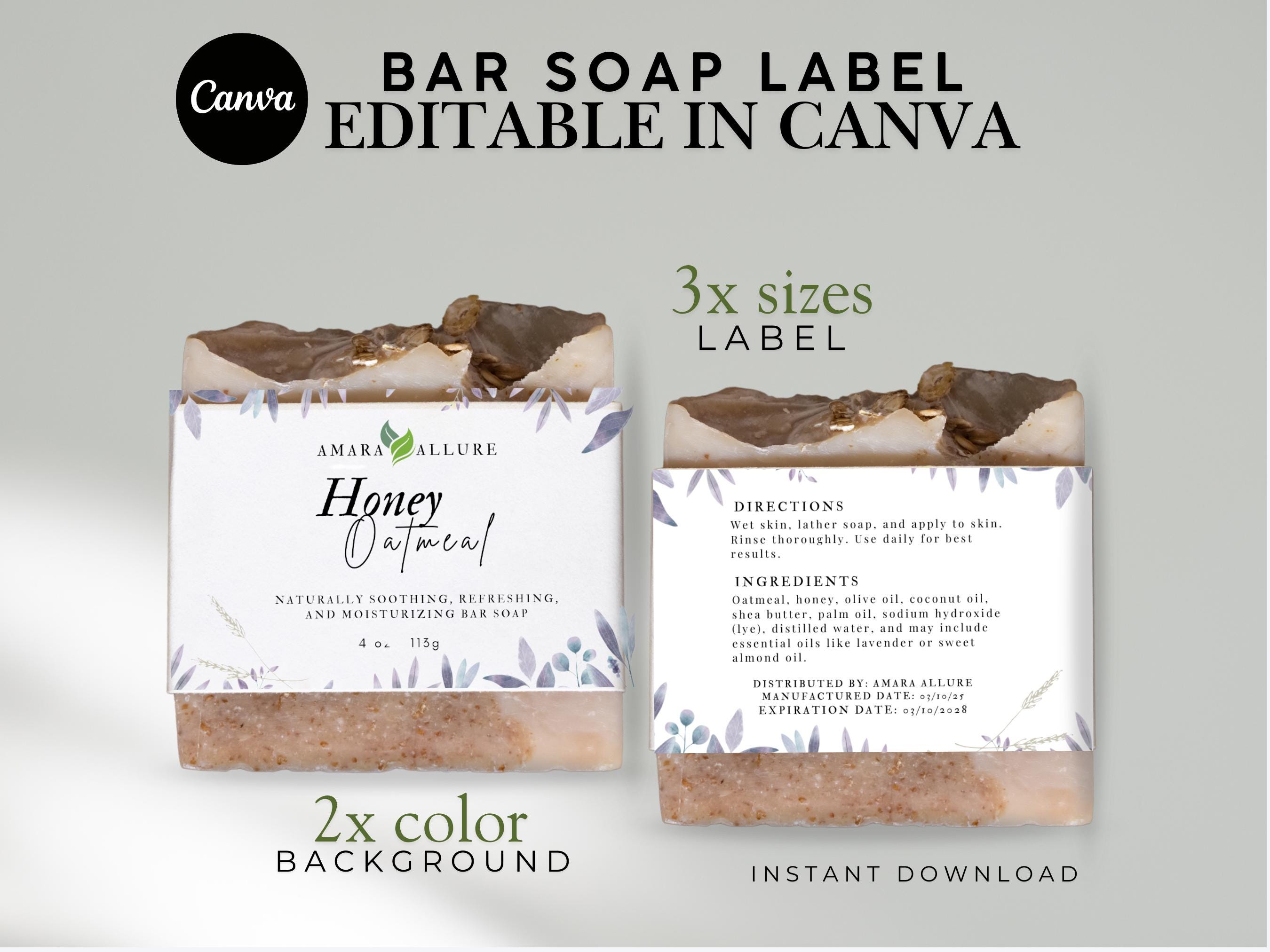 Soap Packaging Labels for Soap Pintable Label Template Custom Soap Label Stickers Design Product ...