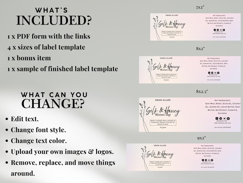 Minimal Gradient Soap Label Template: Custom Printable Design (PDF ...
