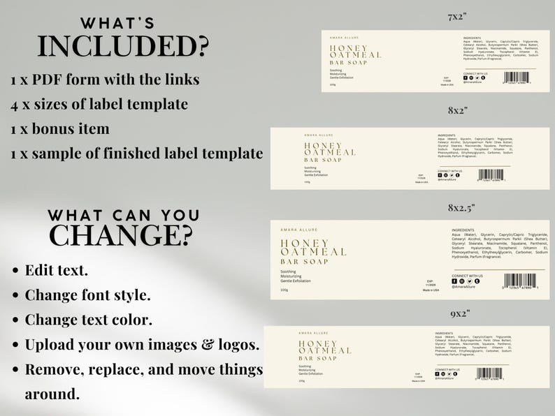 Soap Label Template for Bar Soap | Canva Editable | Minimalist Soaps ...