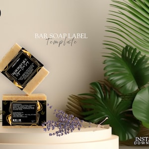 Luxury Black Gold Soap Packaging Labels for Soap Printable Label ...