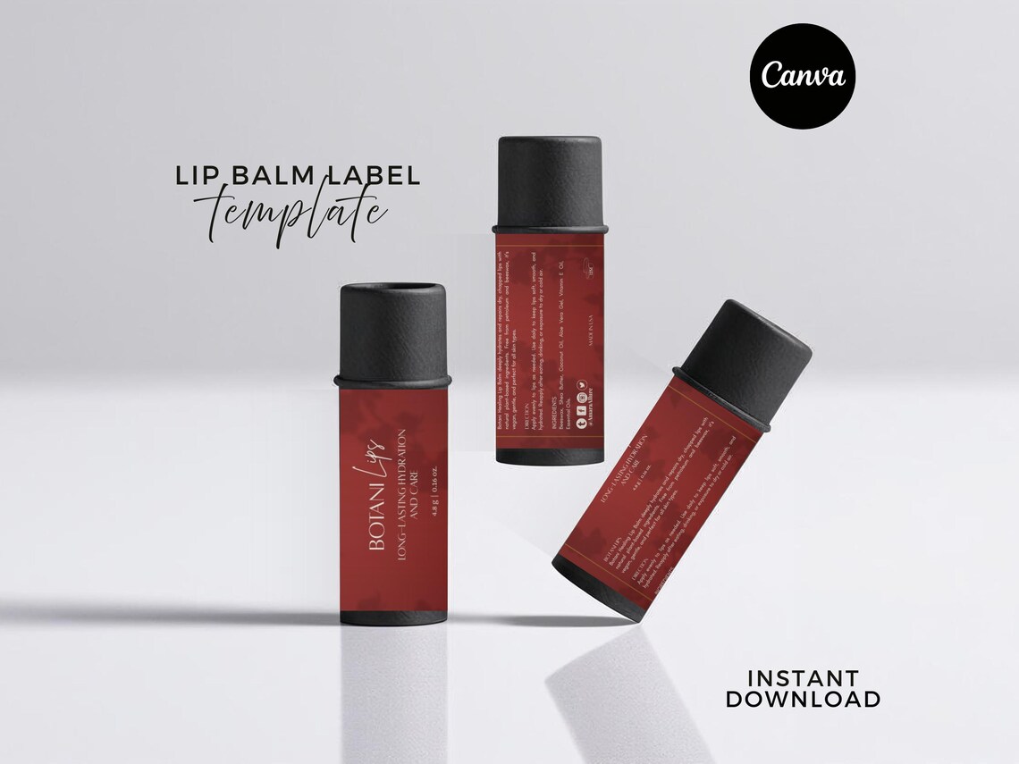 Lip Balm Labels Template Editable Canva Design | Printable Chapstick ...