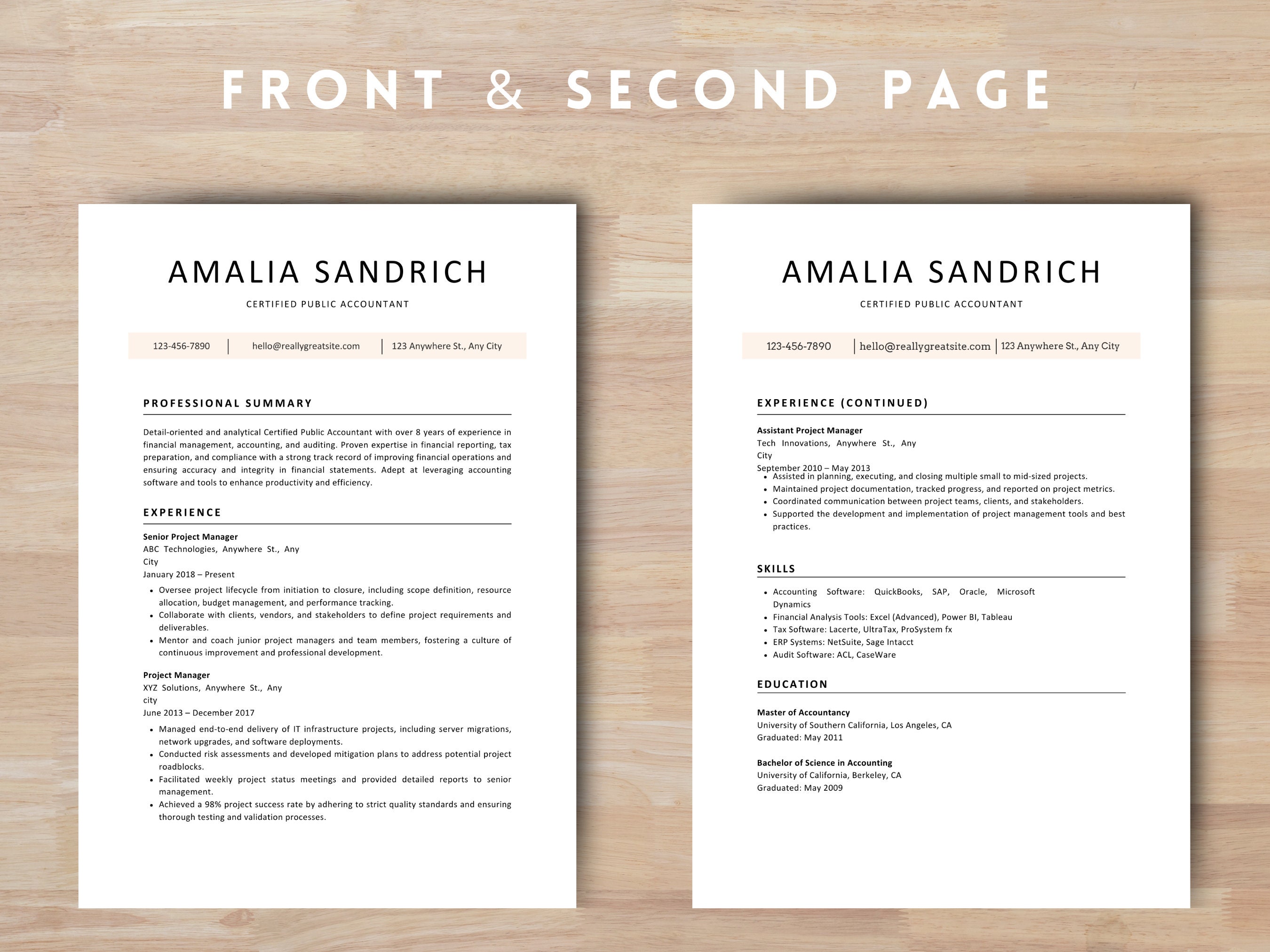 ATS Resume Template ATS Friendly Resume Template CV Format Minimalist ...