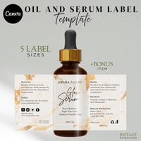 Skincare Product Label,essential Oil Label, Editable Serum Label ...