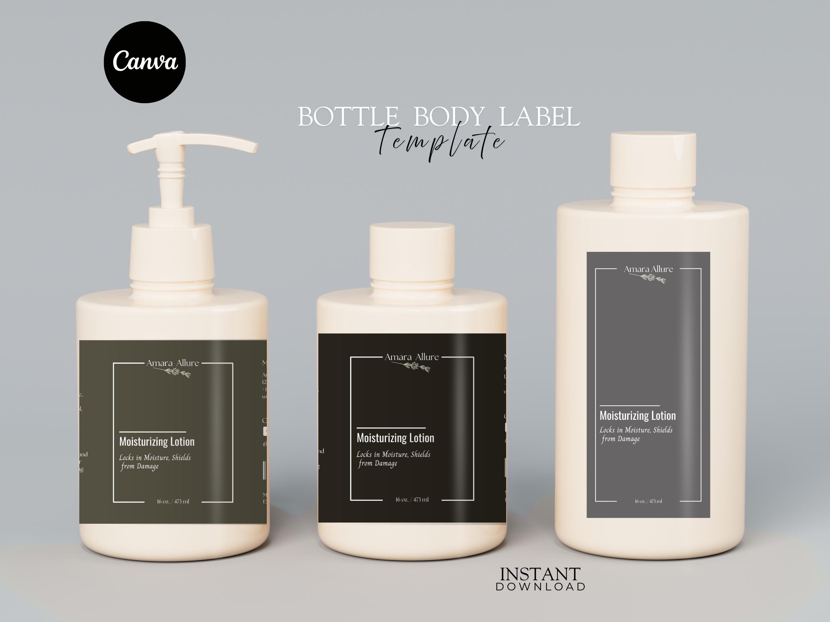 Editable Body Bottle Labels for Lotion, Wash & Serum | DIY Minimalist ...