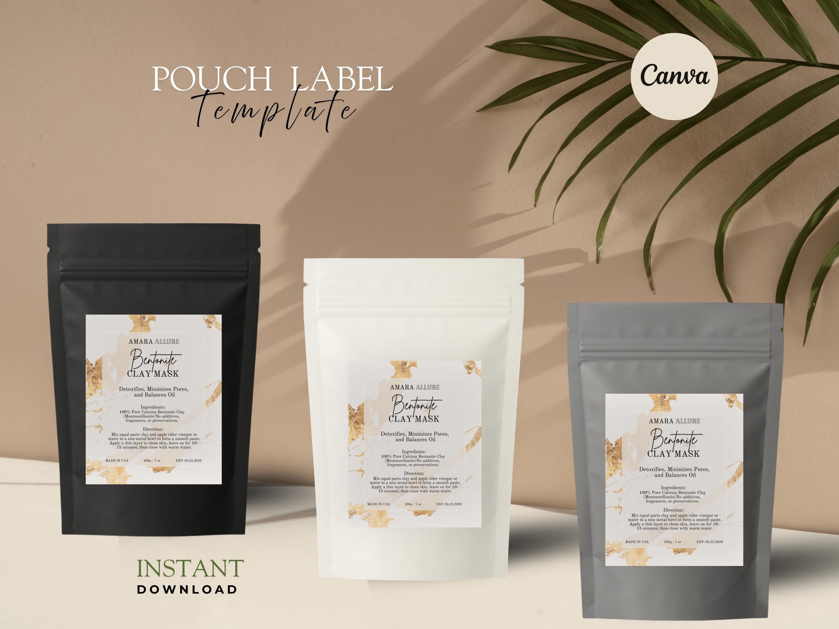 Gold Sleek Design Pouch Label Template Packaging Design Editable Body ...