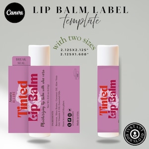 Lip Balm Labels Canva Template Printable Custom Lip Balm Stickers ...