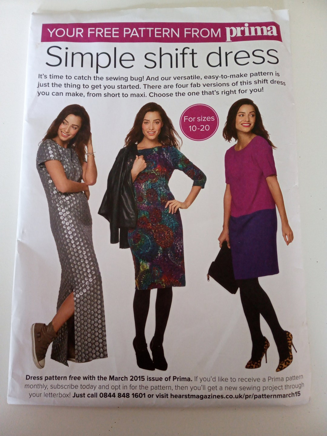 Paper Sewing Pattern for Simple Shift Dress. Uncut. Sizes 10-20 ...