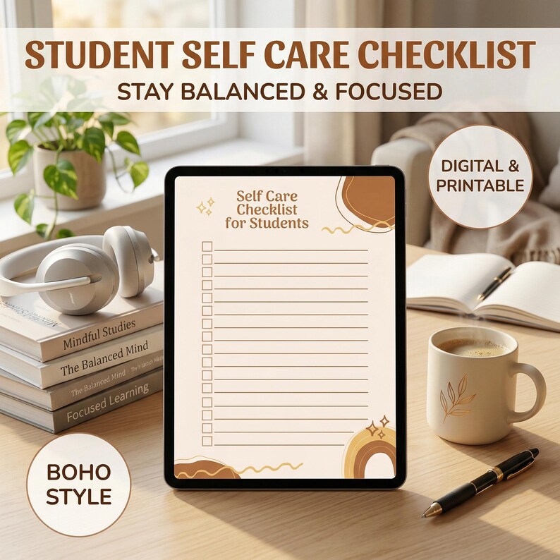 Student Self Care Checklist PDF – Daily Routine & Wellness Planner - Etsy