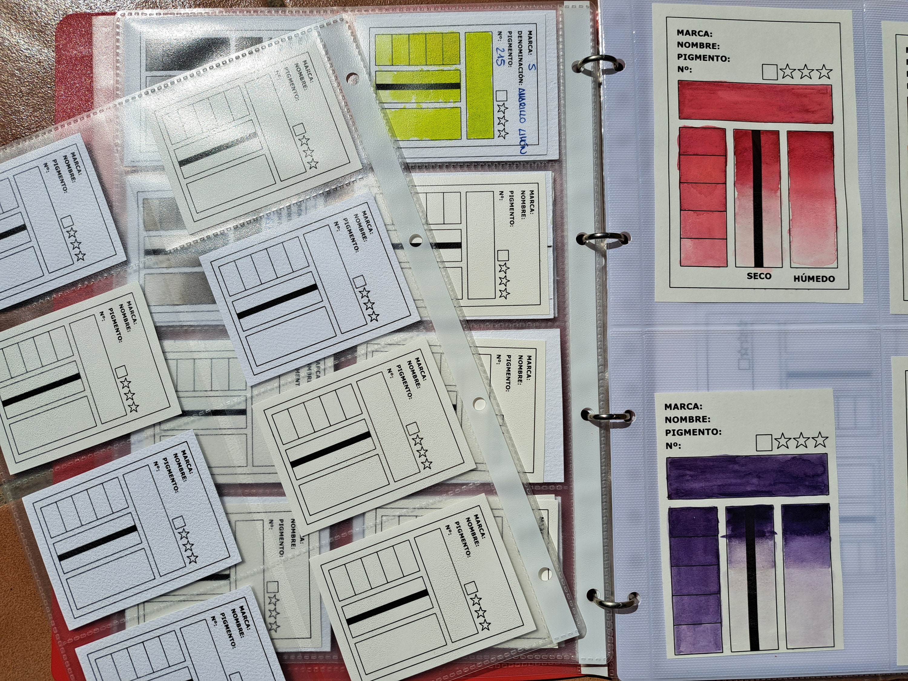Watercolor Sample Card. A3 Printable Template. Swatch Cards - Etsy