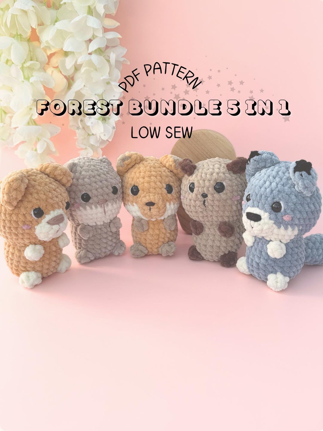 Crochet Chubby Forest Animals 5in1 Amigurumi PDF Pattern - Easy DIY ...