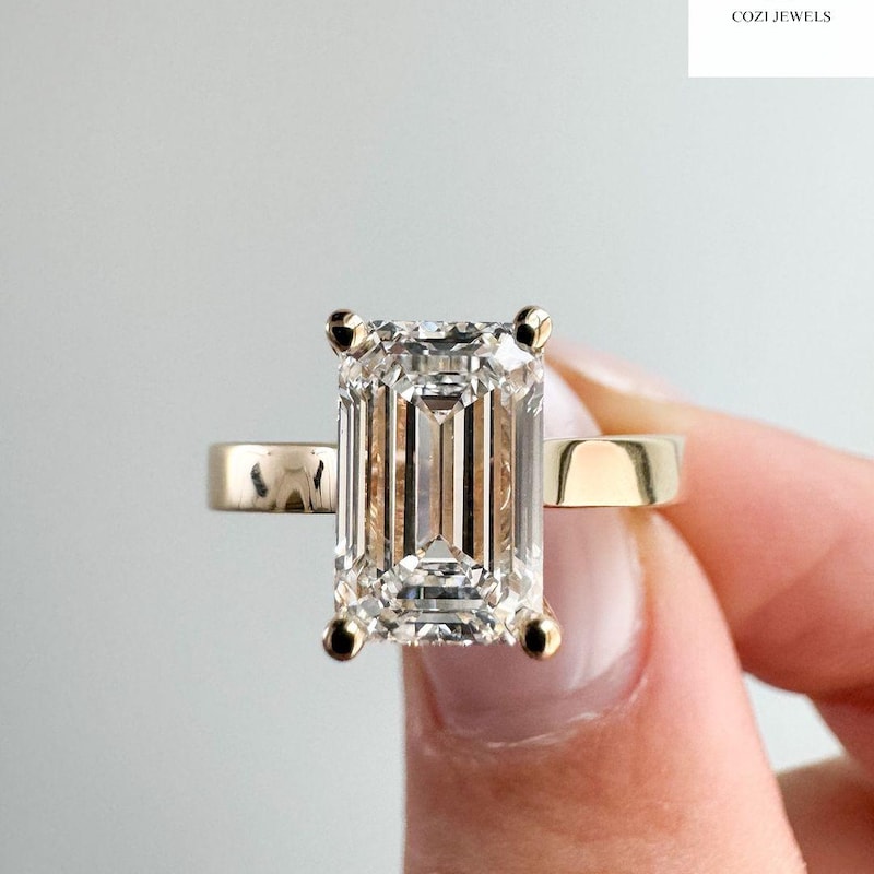 Emerald Cut Emerald Ring - Etsy