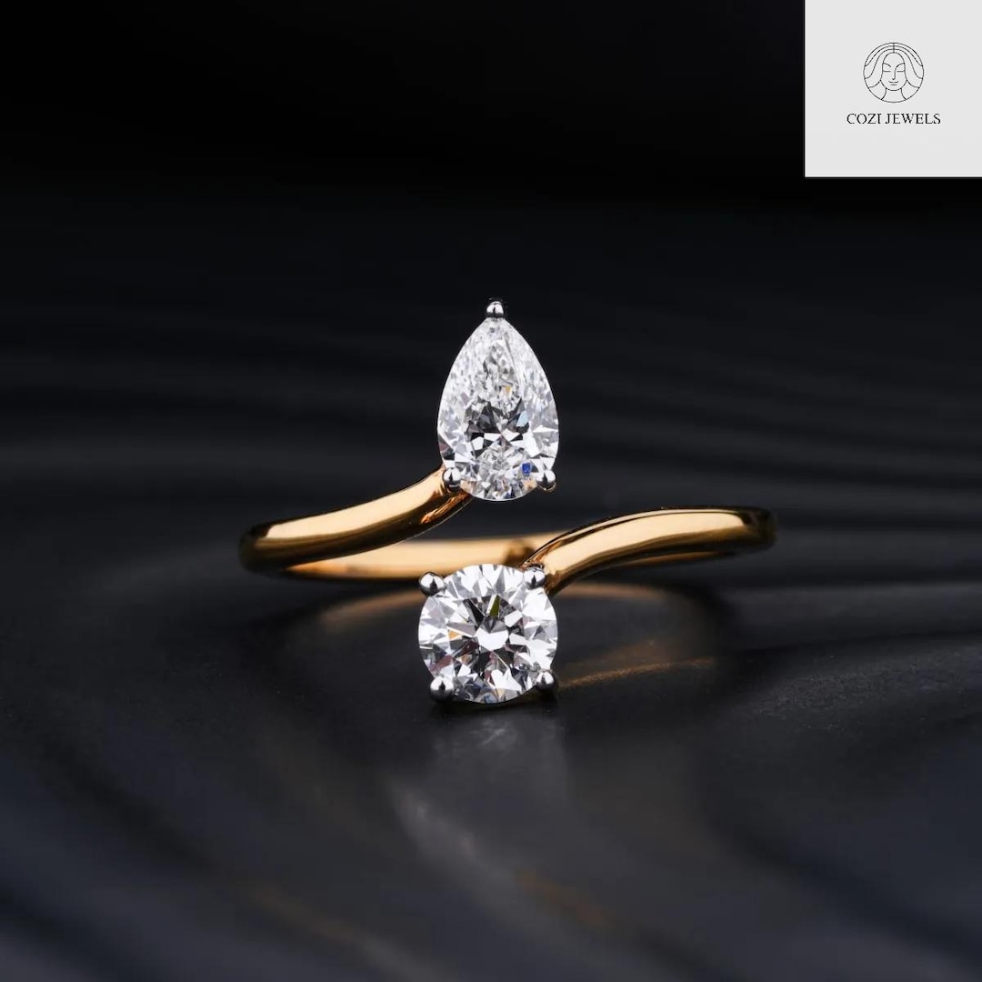 0.5 Carat Double Stone Engagement Ring | Toi Et Moi Ring | Pear ...