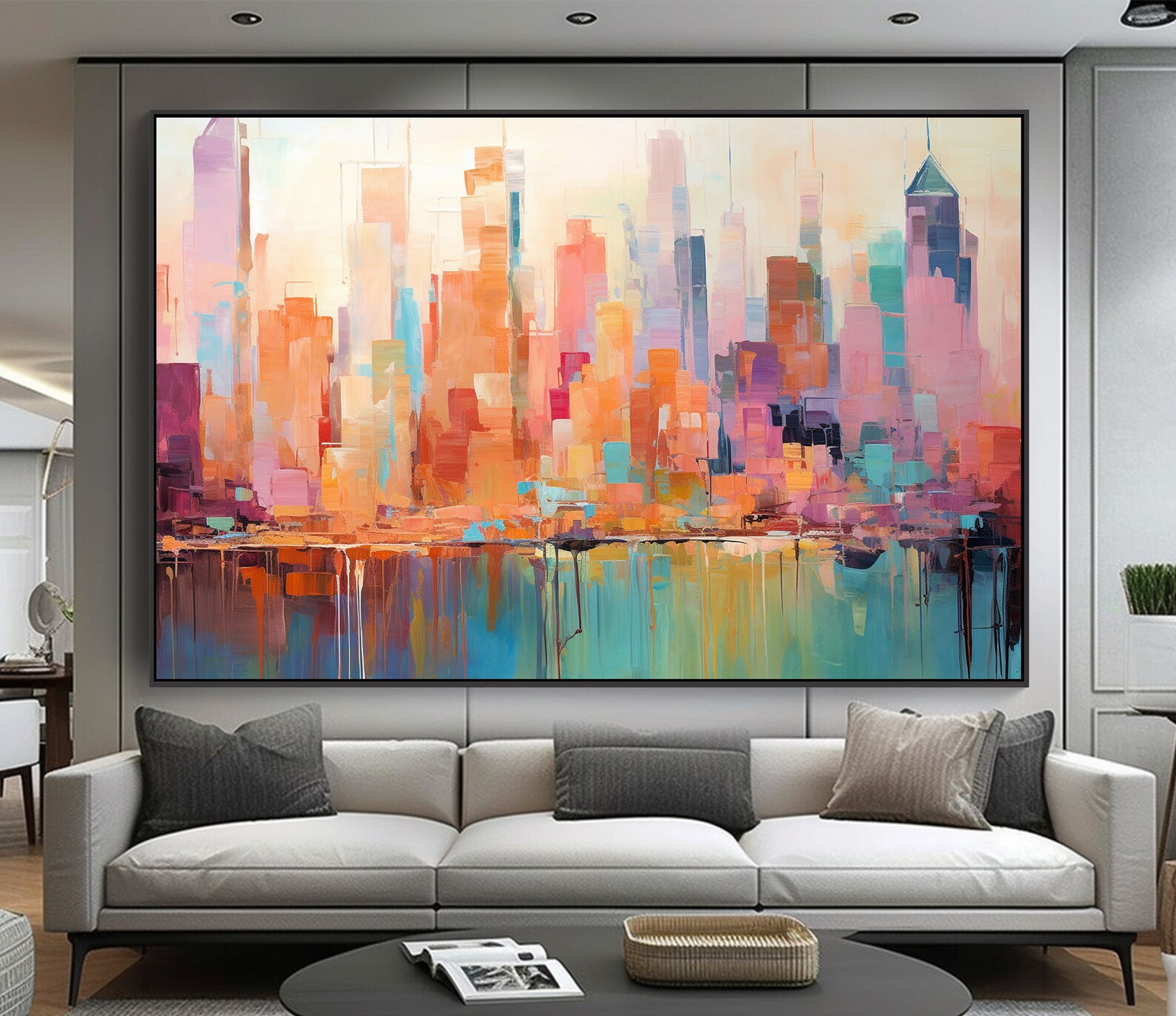Colorful Abstract New York City Buildings Canvas Art,striking Wall ...