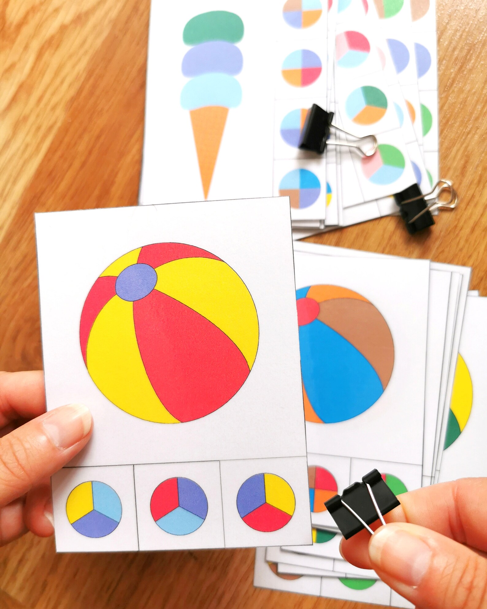 Beach Ball Color Clip Cards: Preschool Learning Activity (PDF Download ...