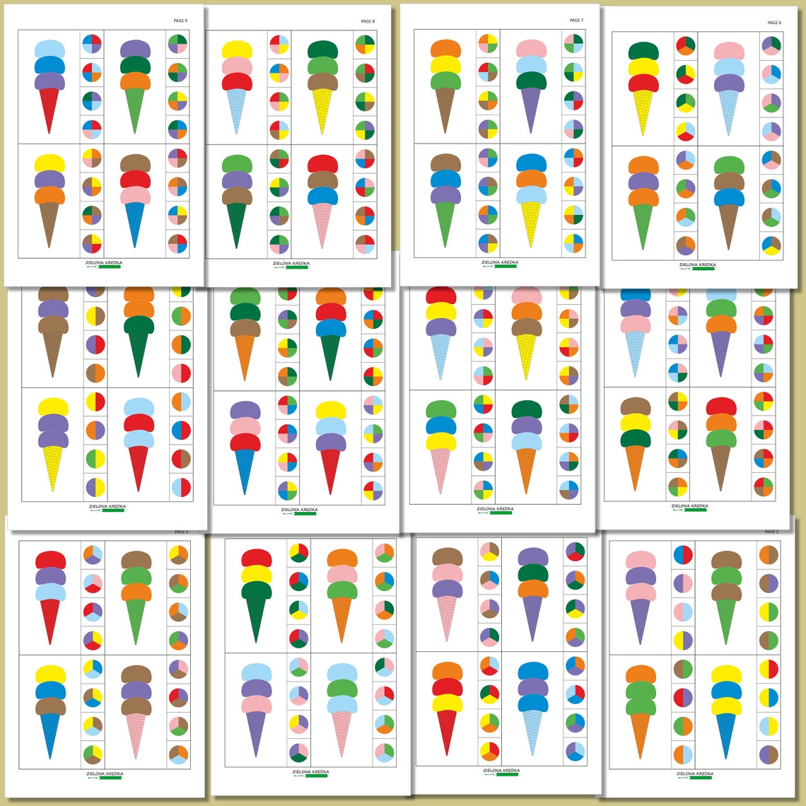 Ice Cream Colors Clip Cards | Printable Color Matching Activity ...