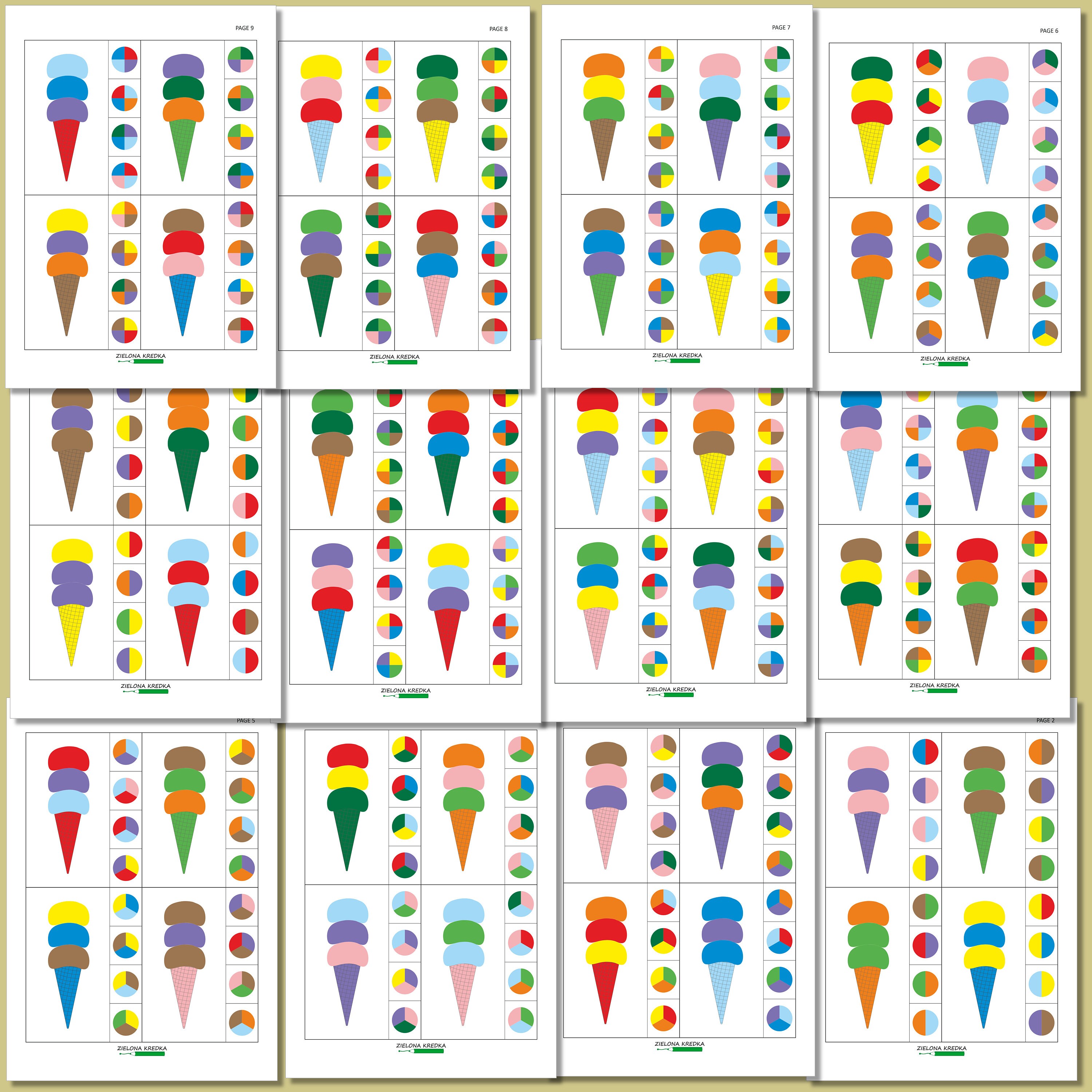 Ice Cream Colors Clip Cards, Printable Summer Activity, Color Matching ...