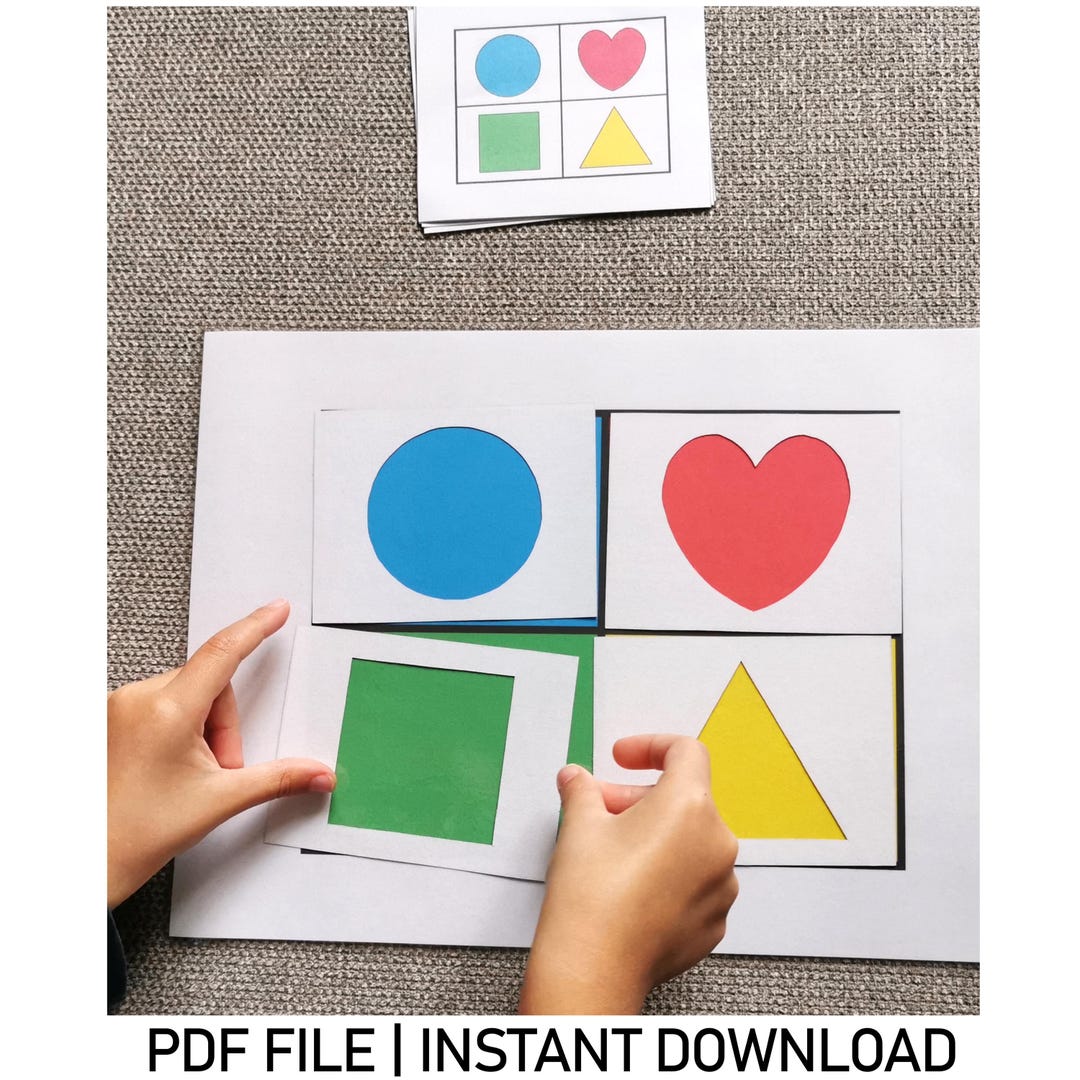 Colored Shapes Pattern Matching Game | Printable Preschool Activity | 4 ...