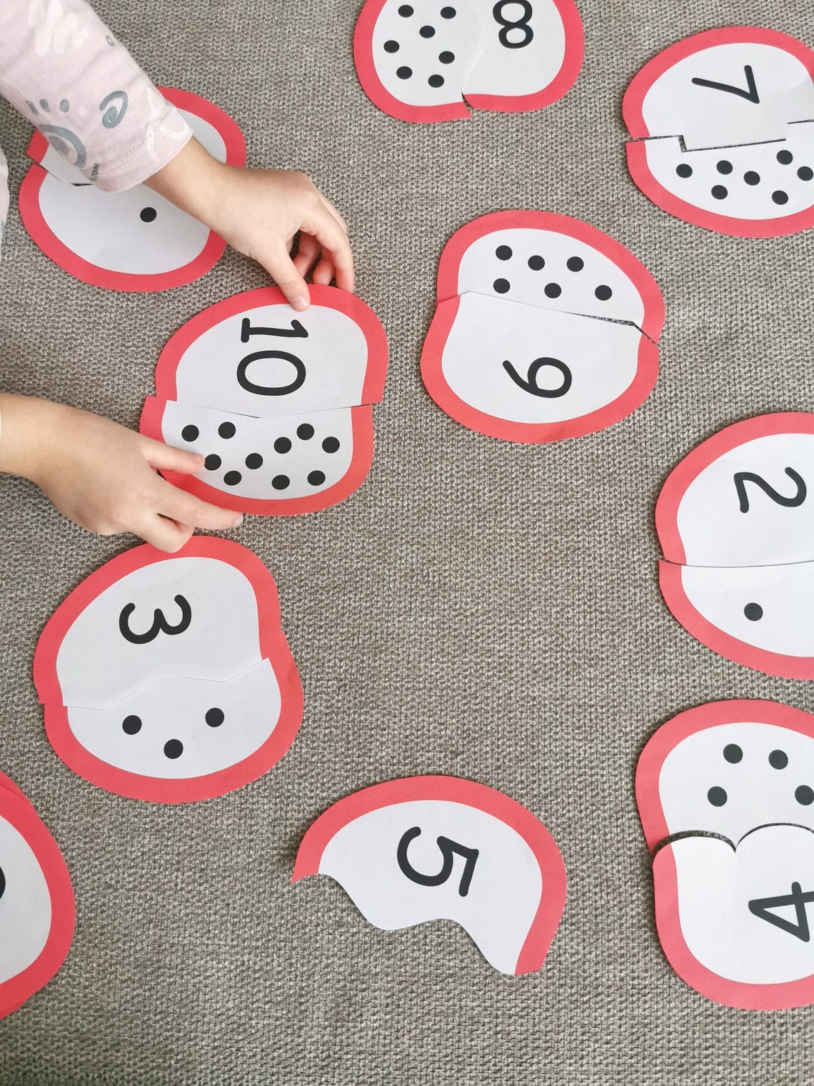 Apples Counting Puzzle | Numbers 1–10 | Printable Matching Game for ...