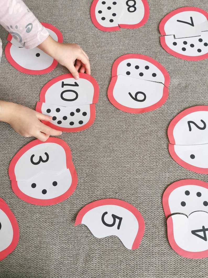 Apples Counting Puzzle | Numbers 1–10 | Printable Matching Game for ...