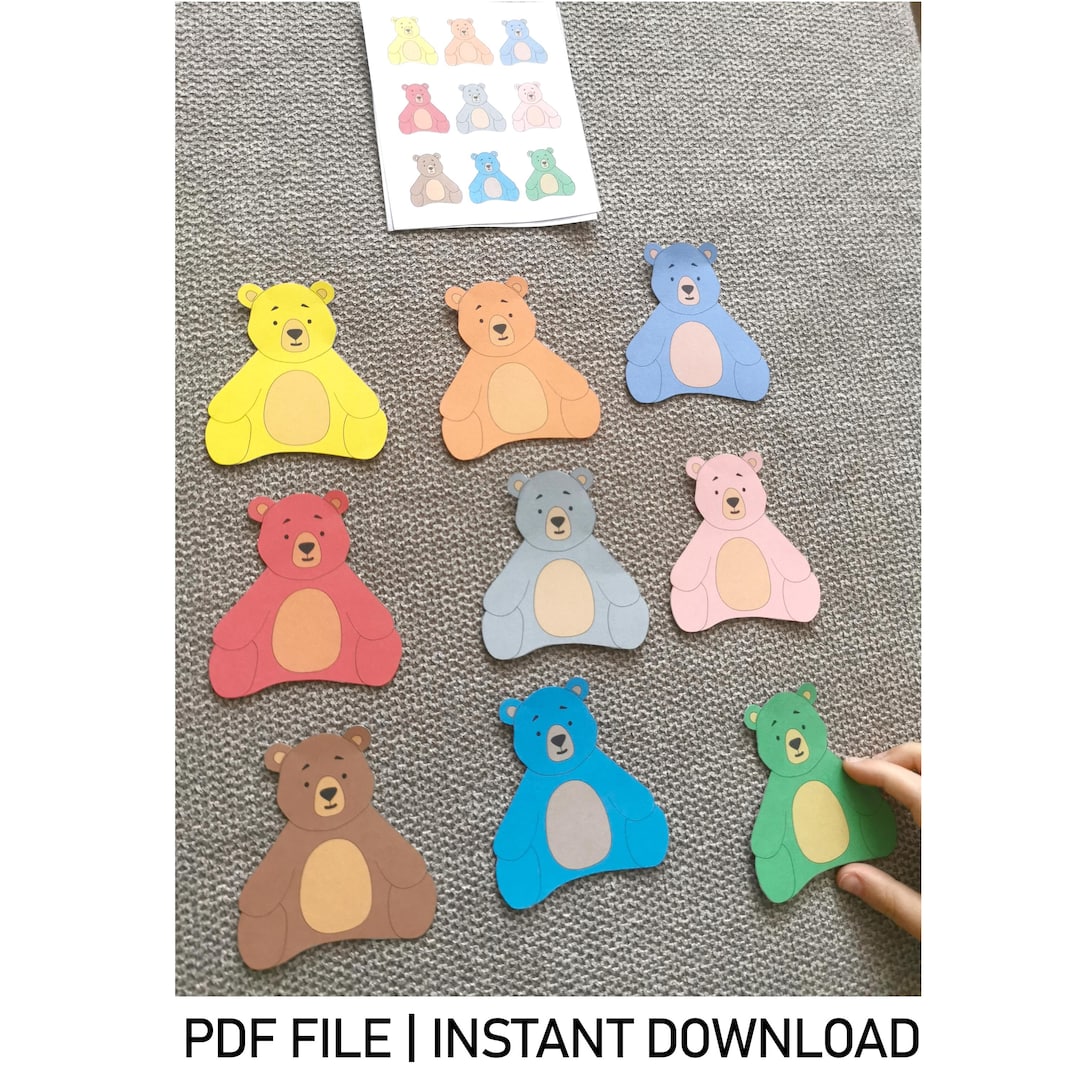 Teddy Bear Color Matching Game | Printable Toddler Puzzle | Pattern ...
