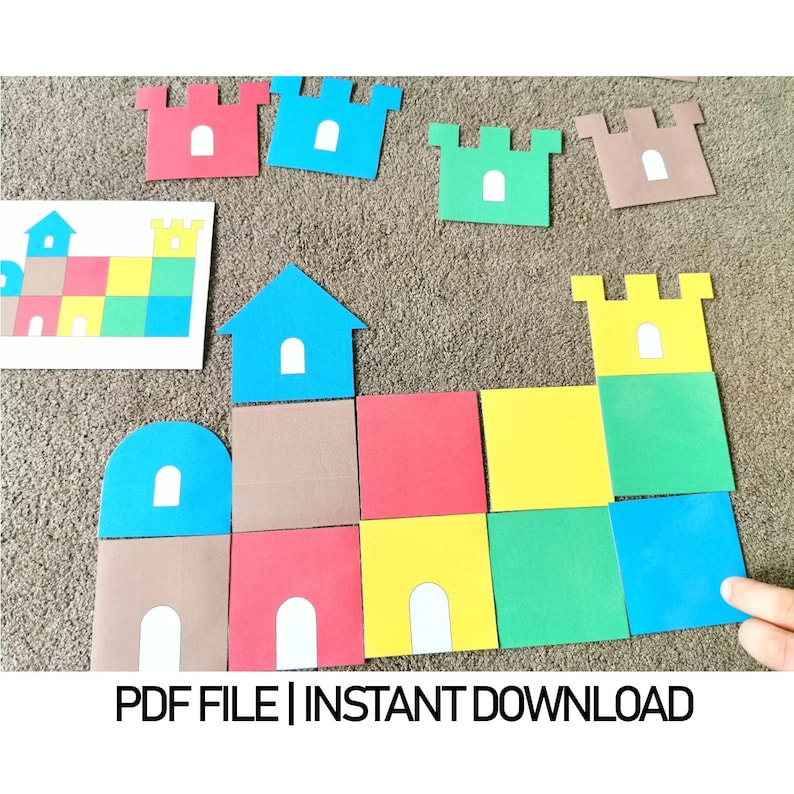 Castles Pattern, Printable Activity for Kids, Printable Preschool ...