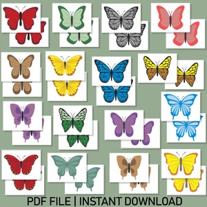 Butterflies Memory Game, Printable Kids Game, Printable Spring Activity ...