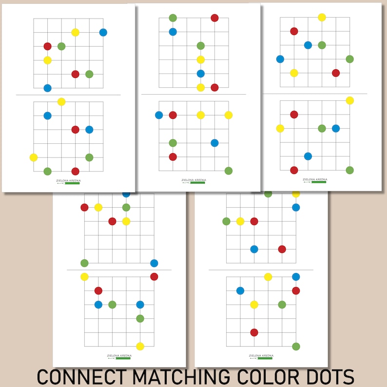 Color Matching Dots Worksheet: Kids Activity (PDF Printable) - Etsy