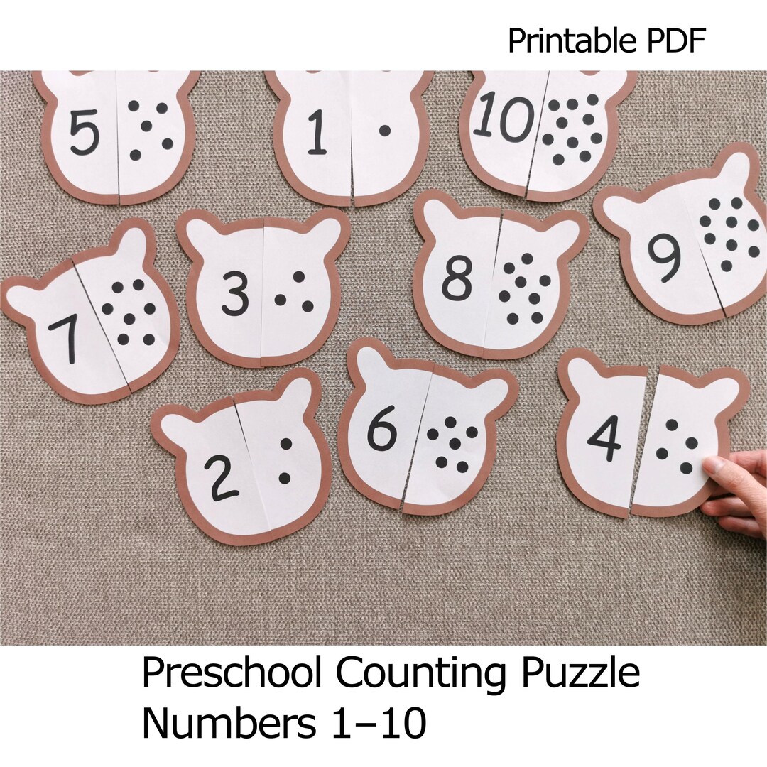 Counting Puzzle 1–10 for Preschool | Teddy Bear Number Recognition ...