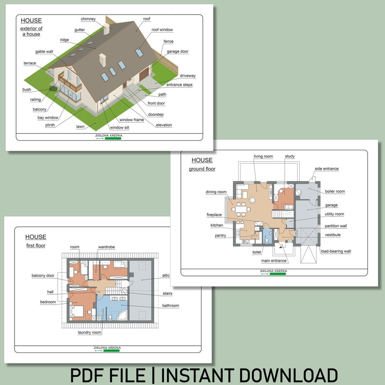 Parts of a House Diagram | Printable Activity Pages for Kids ...