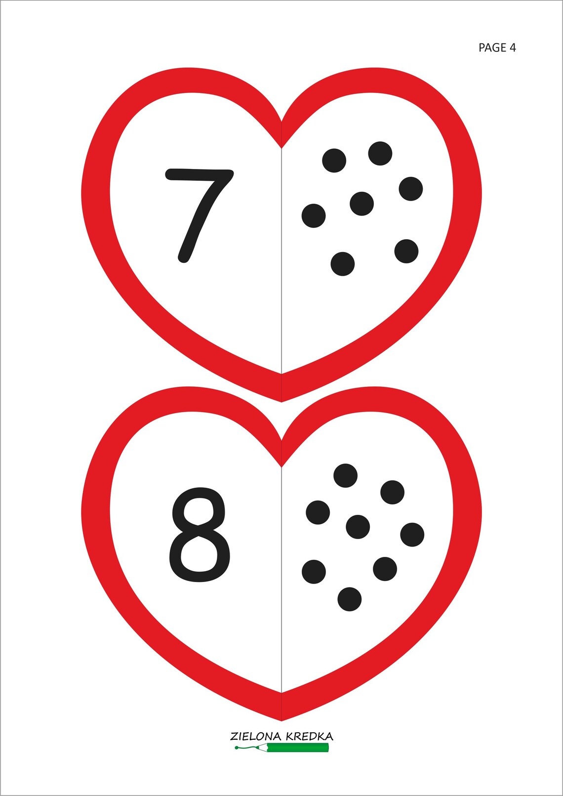 Heart Counting Puzzle 1–10 | Printable Number Matching | Math Game for ...