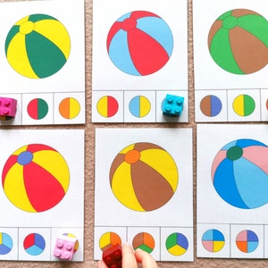 Beach Ball Color Clip Cards: Preschool Learning Activity (PDF Download ...