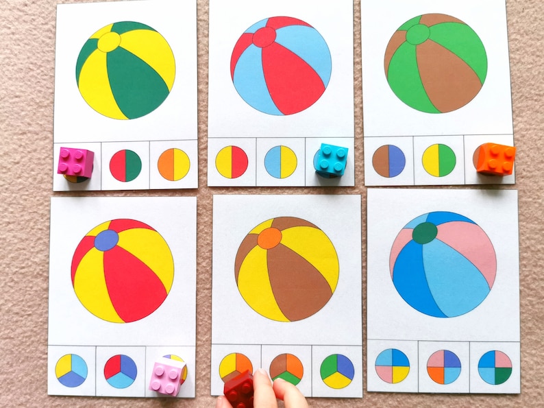 Beach Ball Color Clip Cards: Preschool Learning Activity (PDF Download ...
