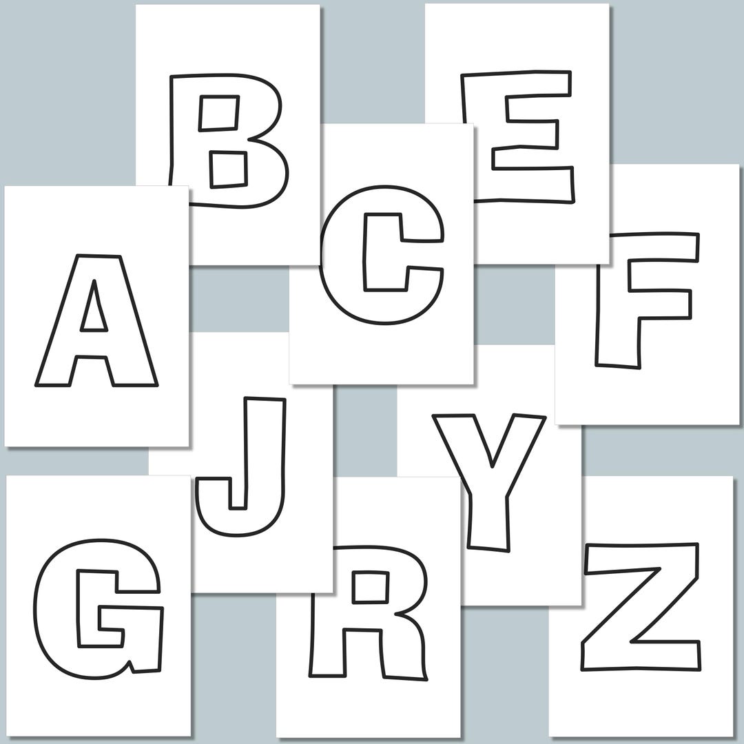 Printable Outline Alphabet Letters A to Z – Uppercase & Lowercase for ...