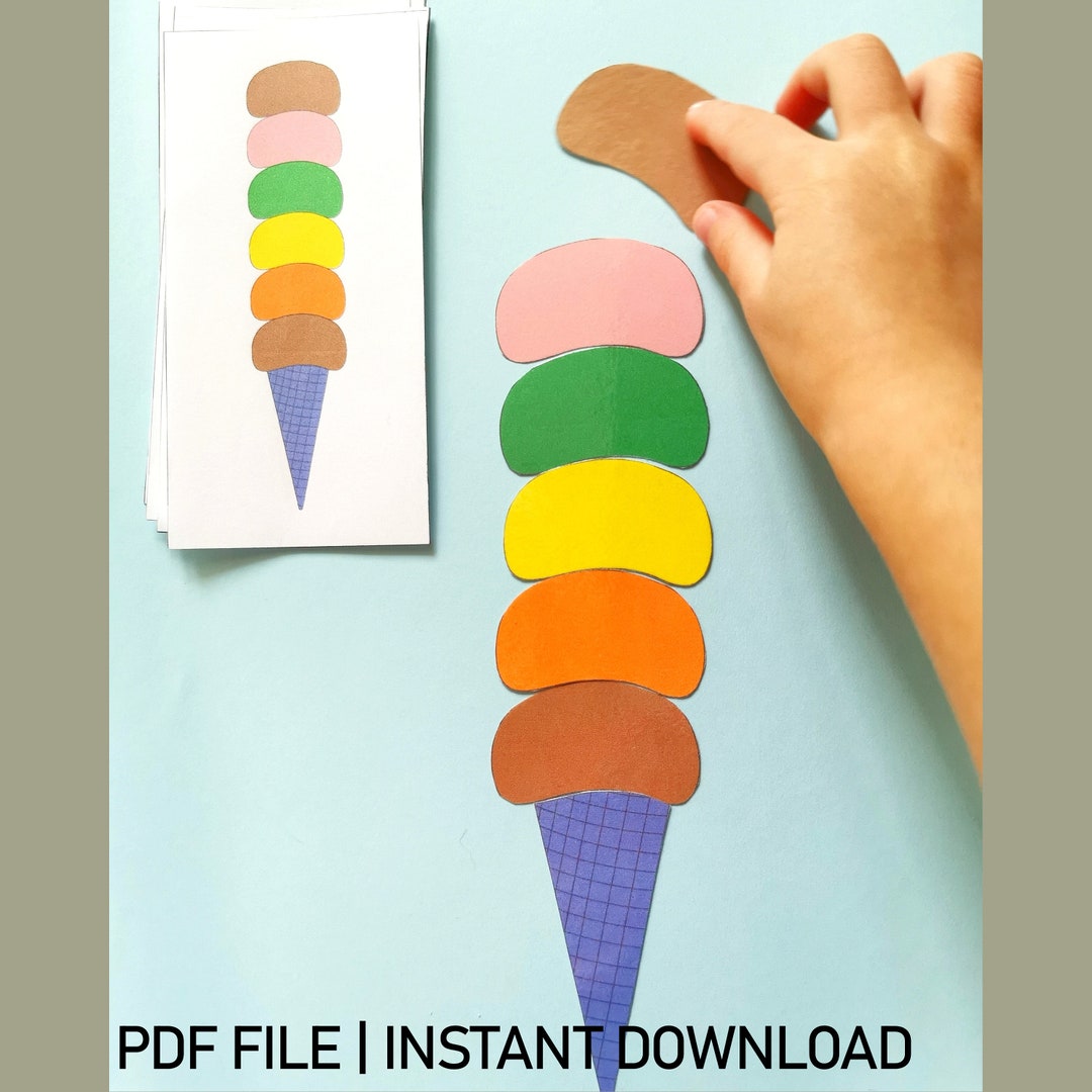 Ice Cream 10 Colors, Build an Ice Cream From a Recipe, Printable ...