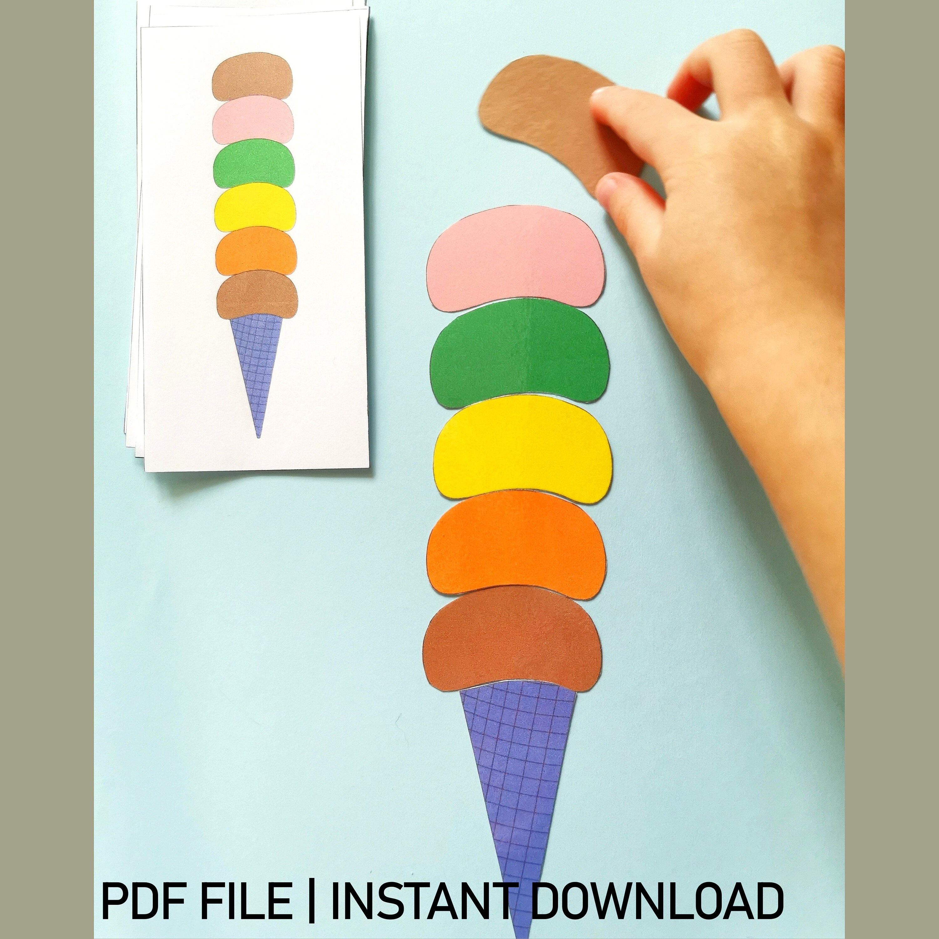 Ice Cream Color Matching Activity: Summer Preschool Printable (digital ...