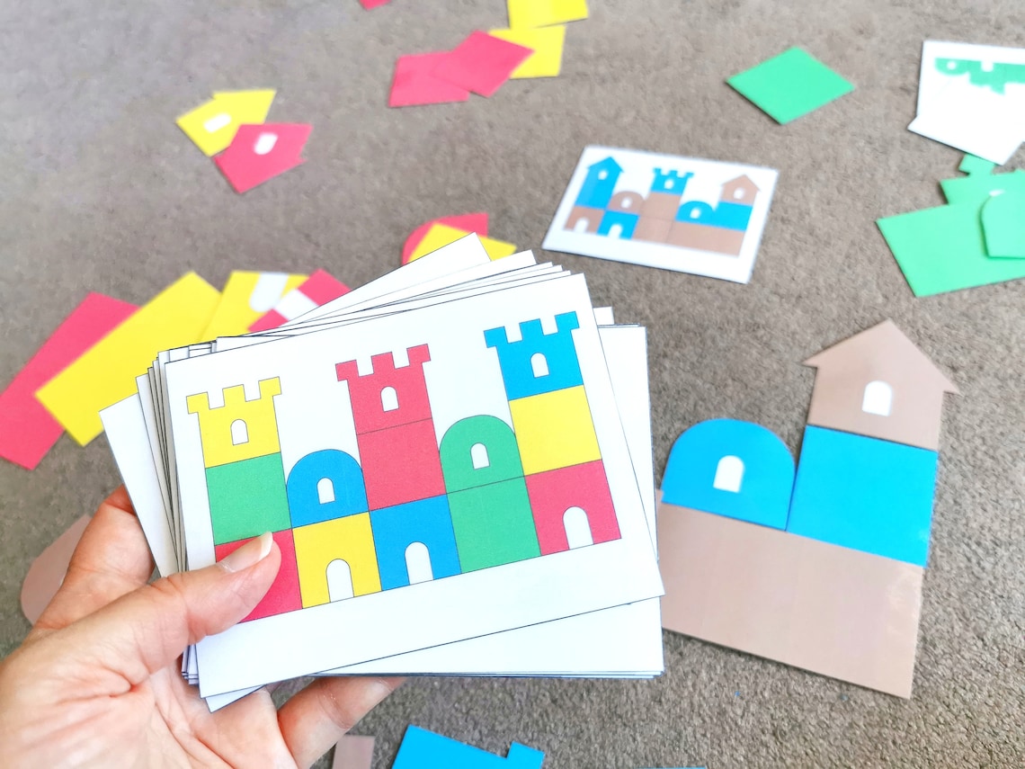 Castle Pattern Matching Game: Preschool Printable Puzzle (PDF Download ...
