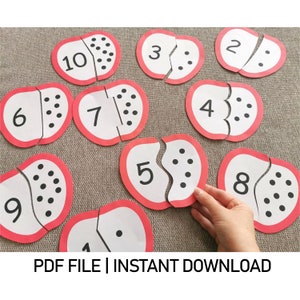 Apple Counting Puzzle: Numbers 1-10 Matching Game (PDF Download) - Etsy