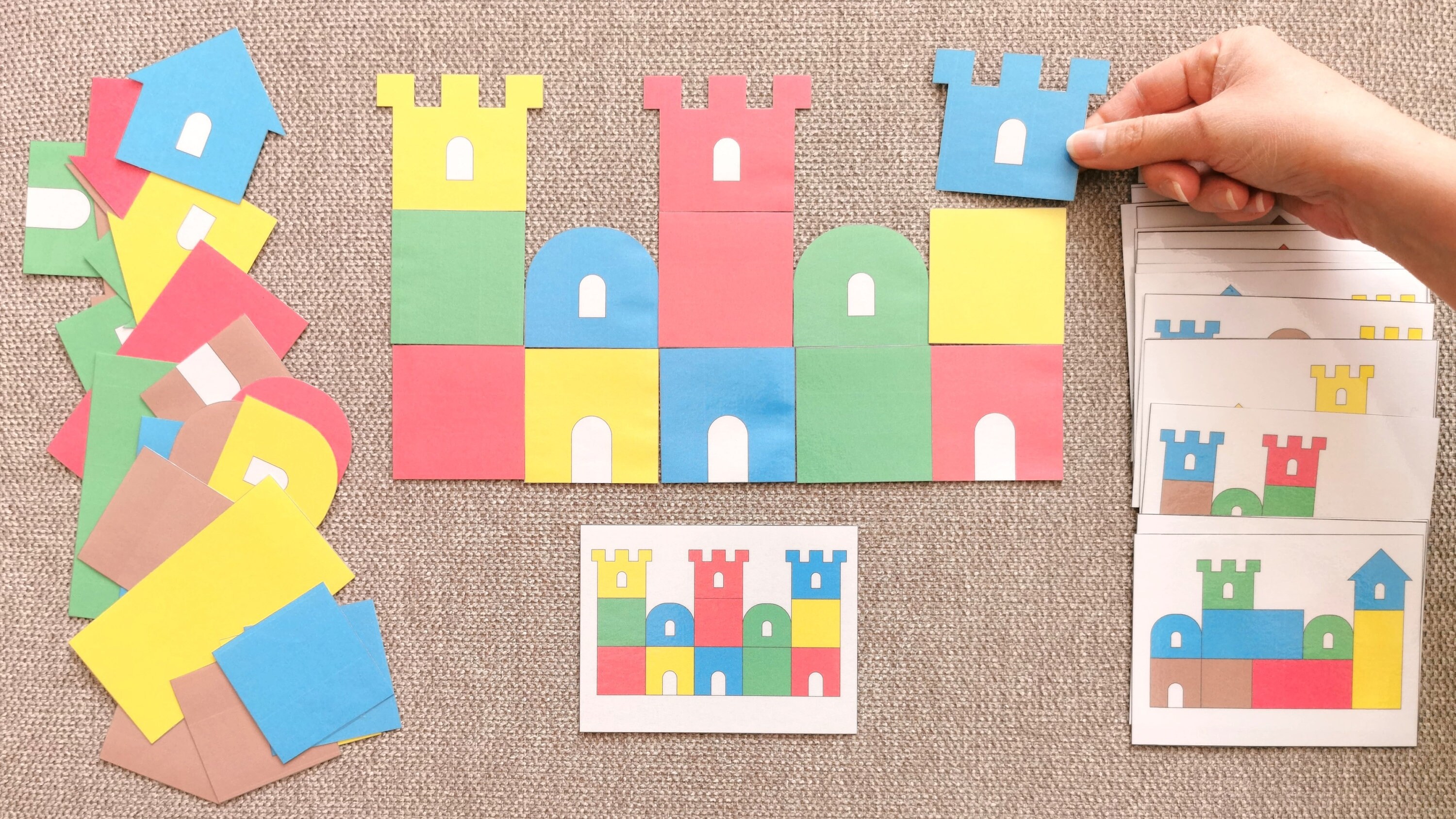 Castle Pattern Matching Game: Preschool Printable Puzzle (PDF Download ...