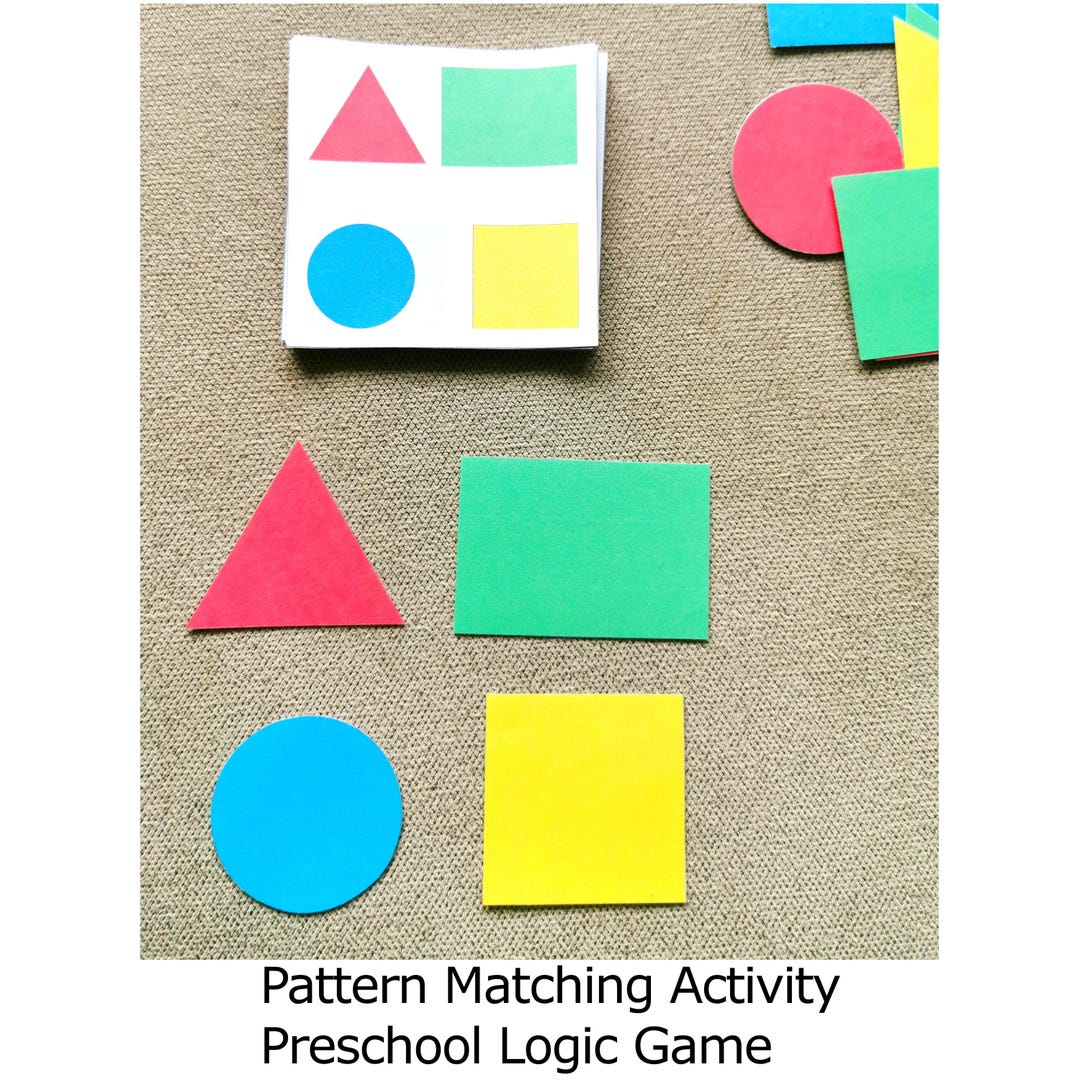 Pattern Matching Activity | Preschool Logic Game | Geometric Shapes ...