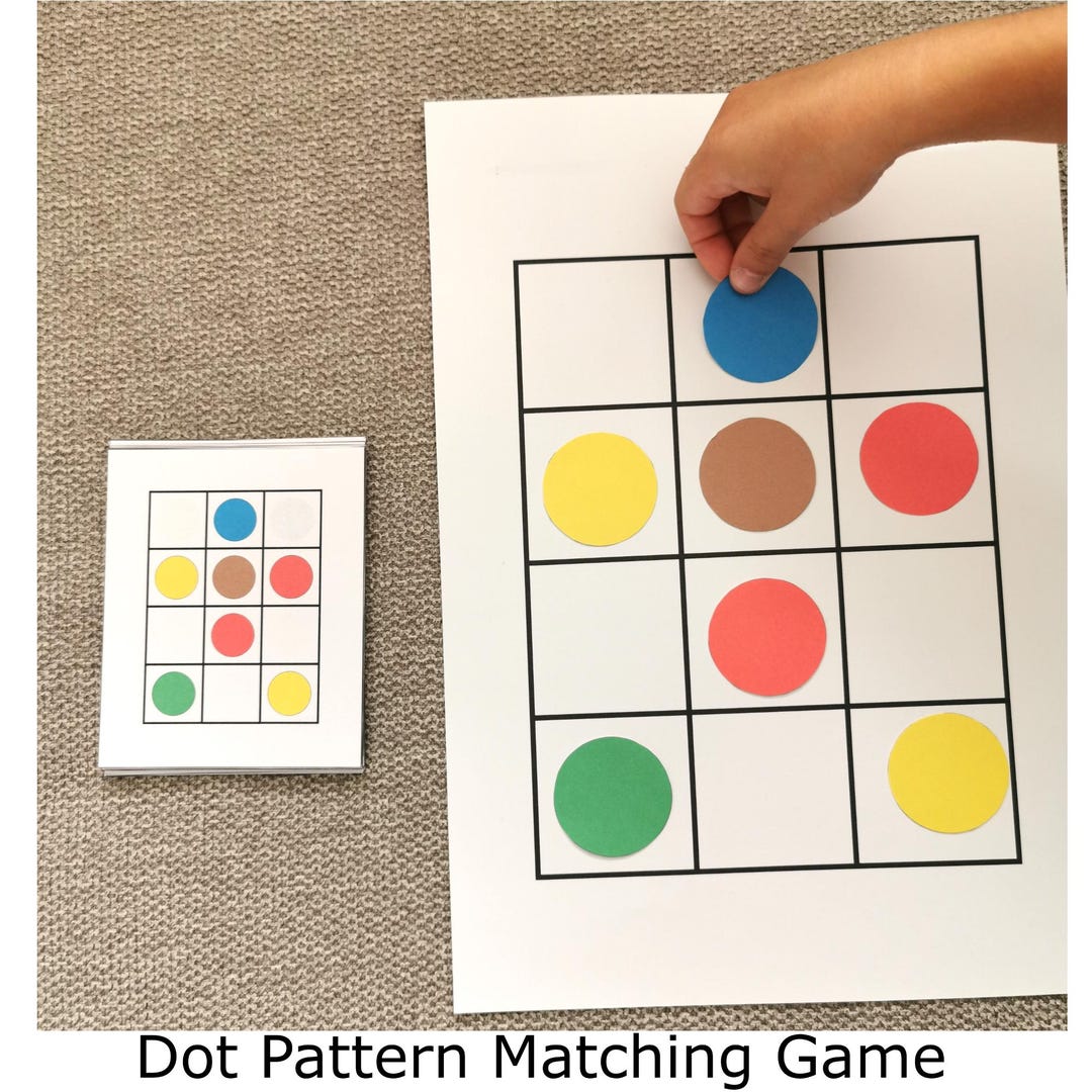 Dot Pattern Matching Printable | Preschool Coding Game | Color Logic ...