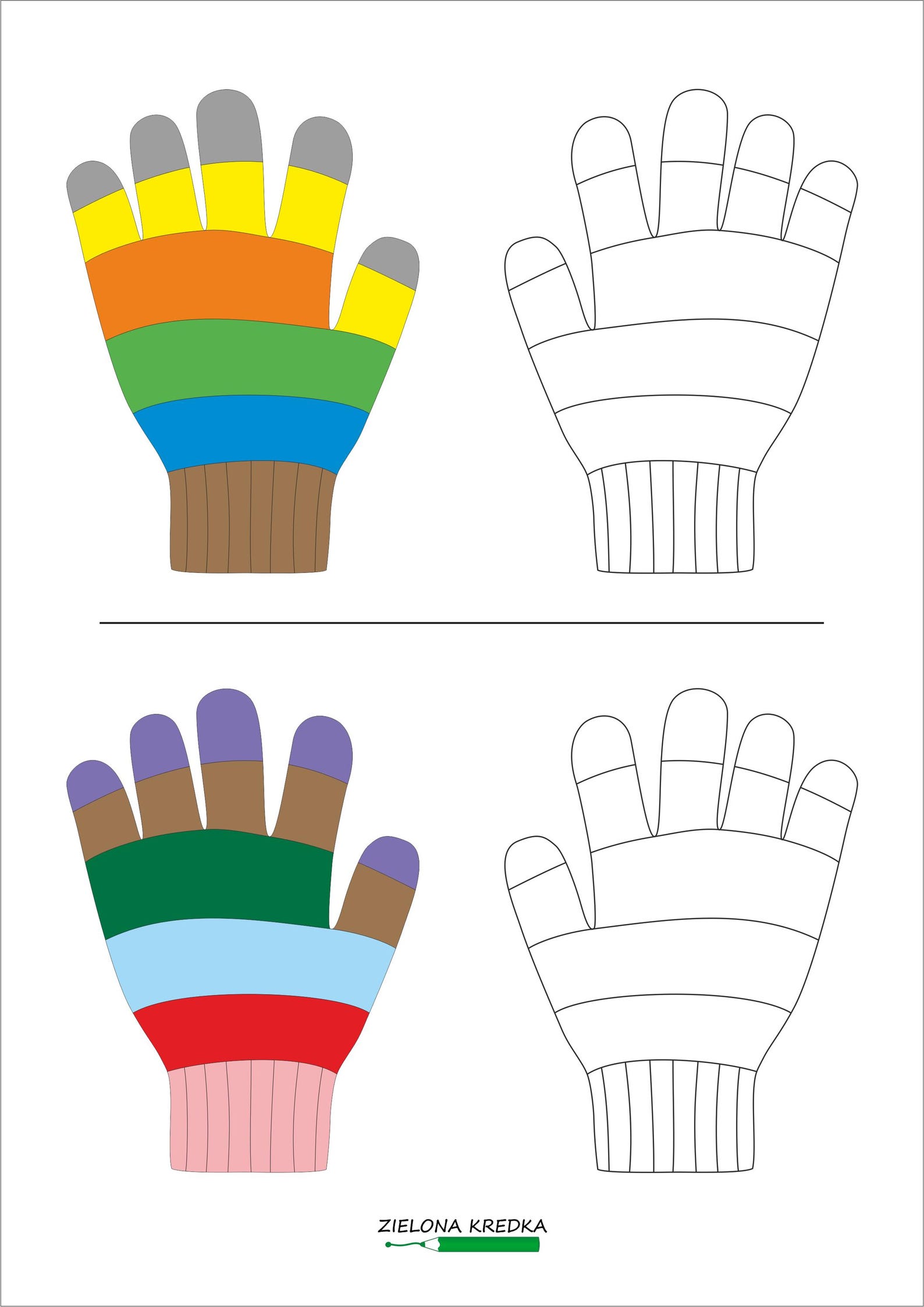 Colorful Winter Gloves, Printable Worksheets, Printable Activity for ...