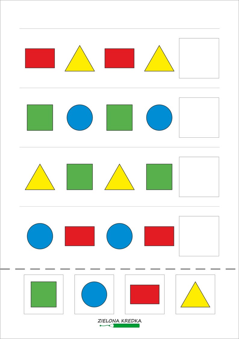 AB Shape Patterns | Cut and Paste Printable Worksheets for Kids ...