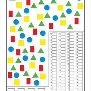 Shapes Count and Graph (counting to 20), Printable Activity for Kids ...