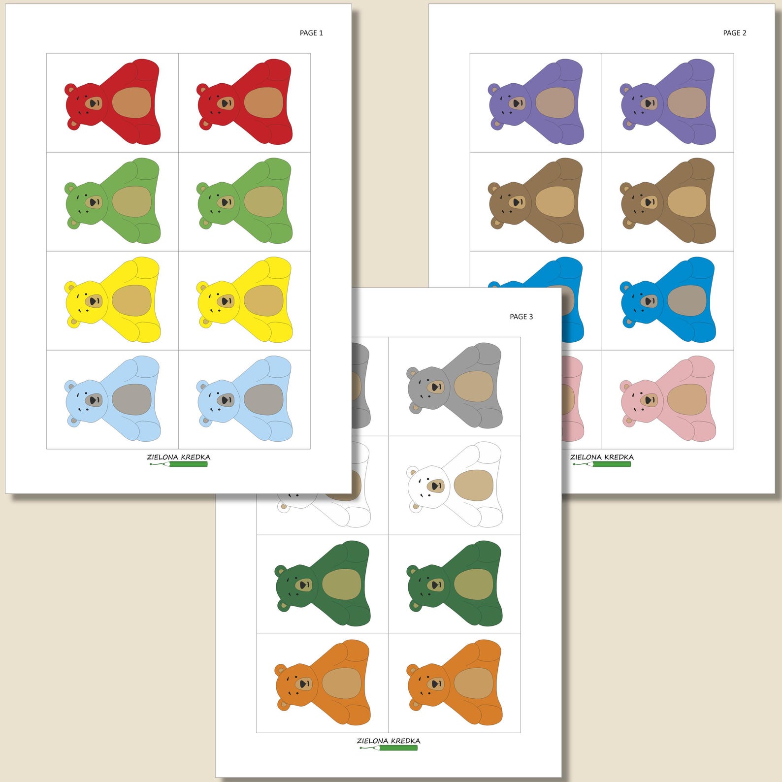 Teddy Bear Memory Game: Printable Matching Activity (digital PDF) - Etsy